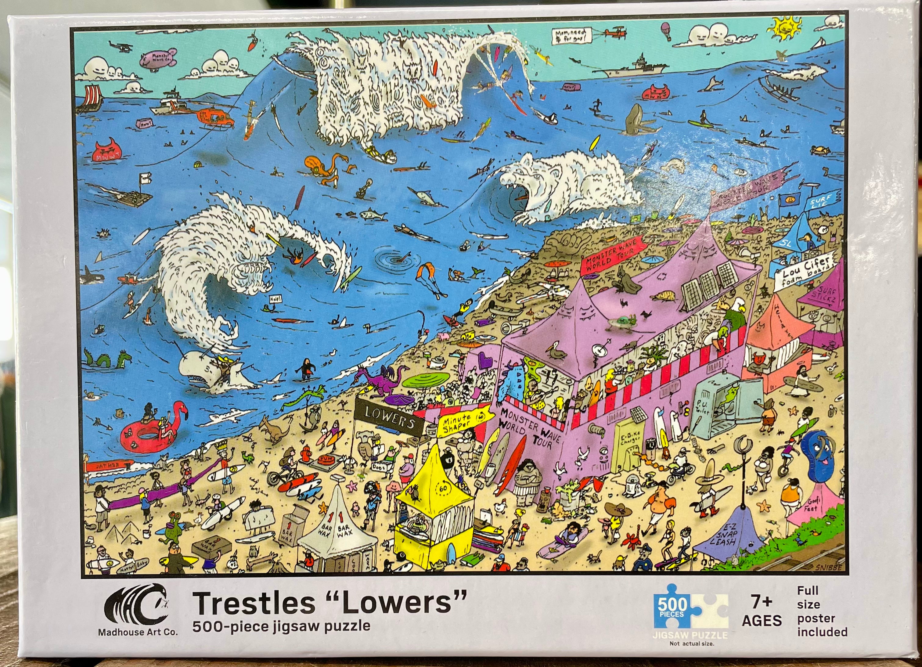 Kurt Snibbe 500 Piece Puzzle, Trestles "Lowers" – Icons of Surf